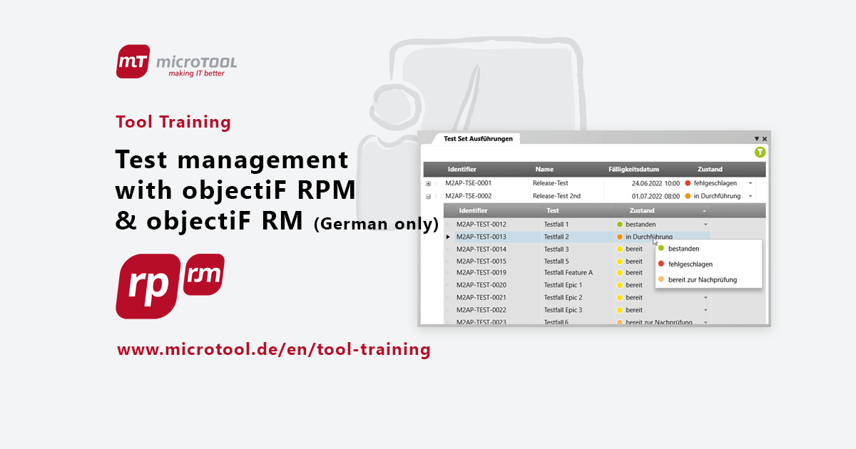 Test Management with objectiF RPM and objectiFM | microTOOL