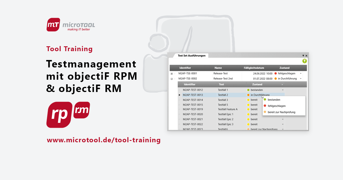 Testmanagement mit objectiF RPM und objectiFM | microTOOL