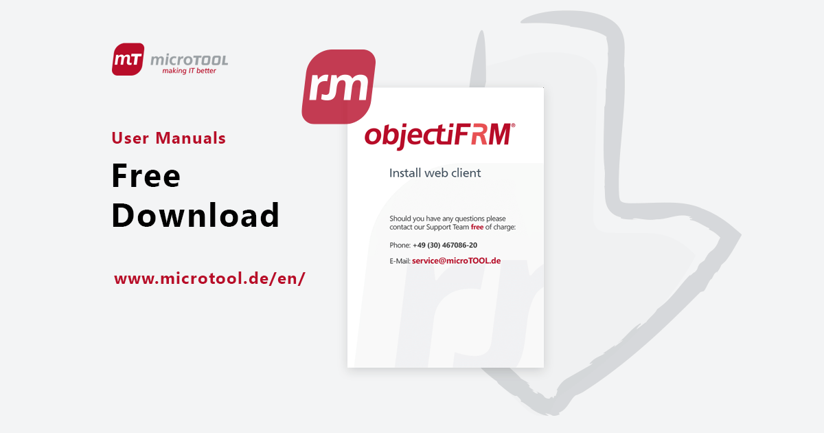 objectiF RM - Install Web Client | microTOOL