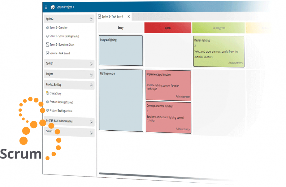 Scrum Software in-STEP BLUE | microTOOL