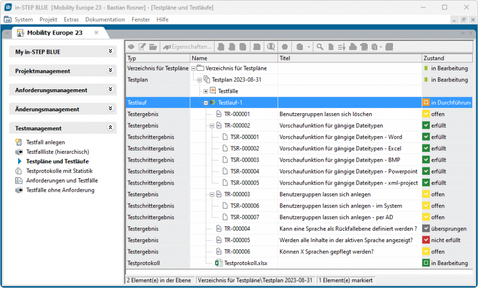 in-STEP BLUE - CoreProcess mit Testmanagement | microTOOL